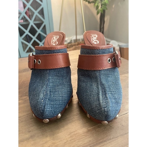 Dolce & Gabbana | Shoes | Dolce Gabbana Jeanleather Clogs | Poshmark